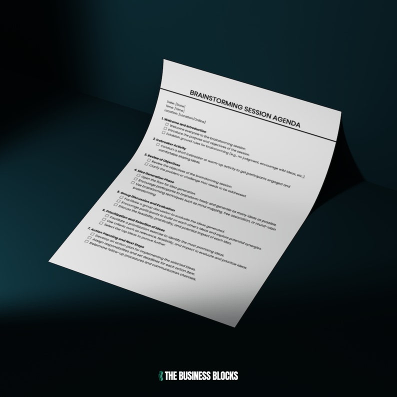 Brainstorming Session Agenda Template Brainstorming Meeting Agenda ...