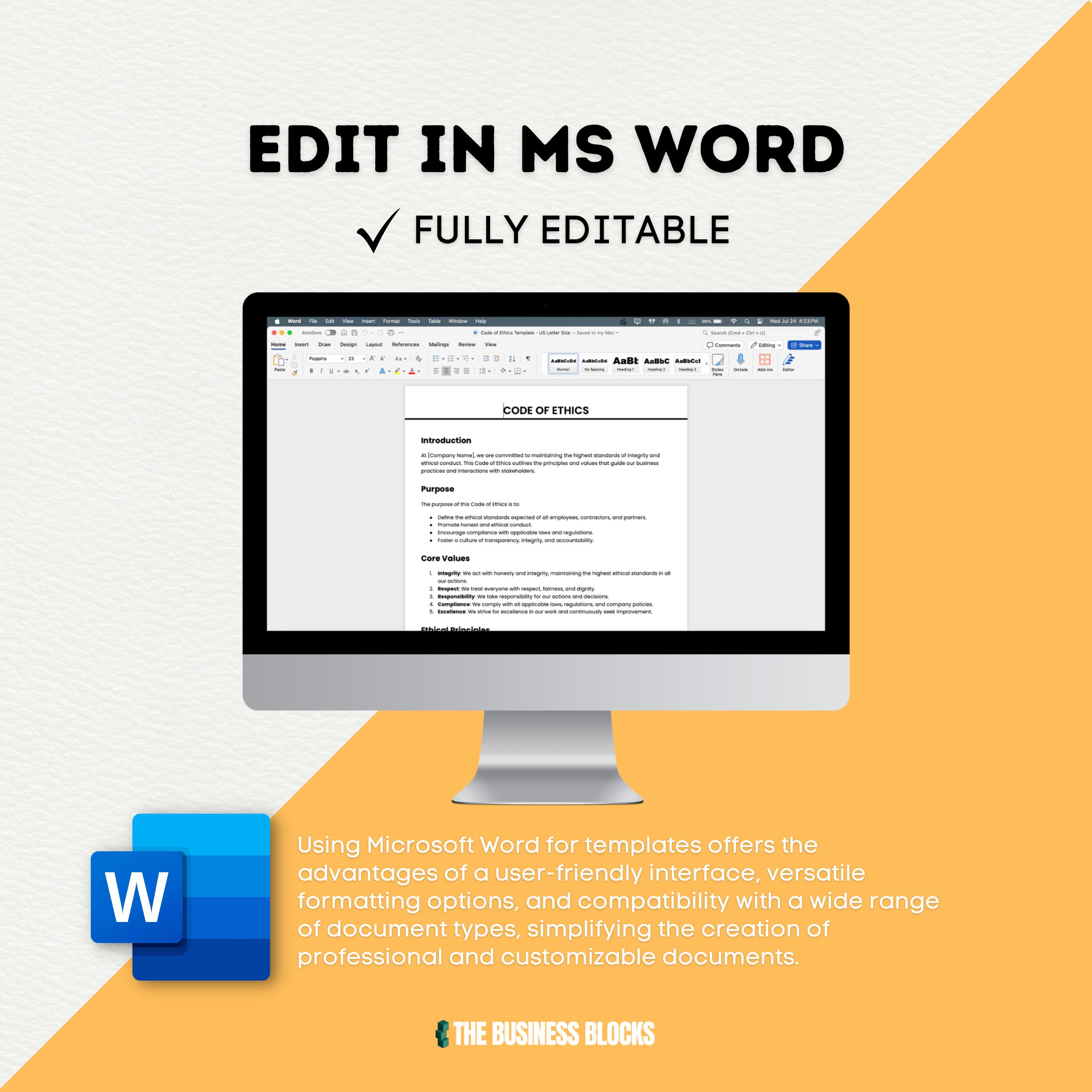 Code of Ethics Template: Customizable Business Ethics Guidelines ...