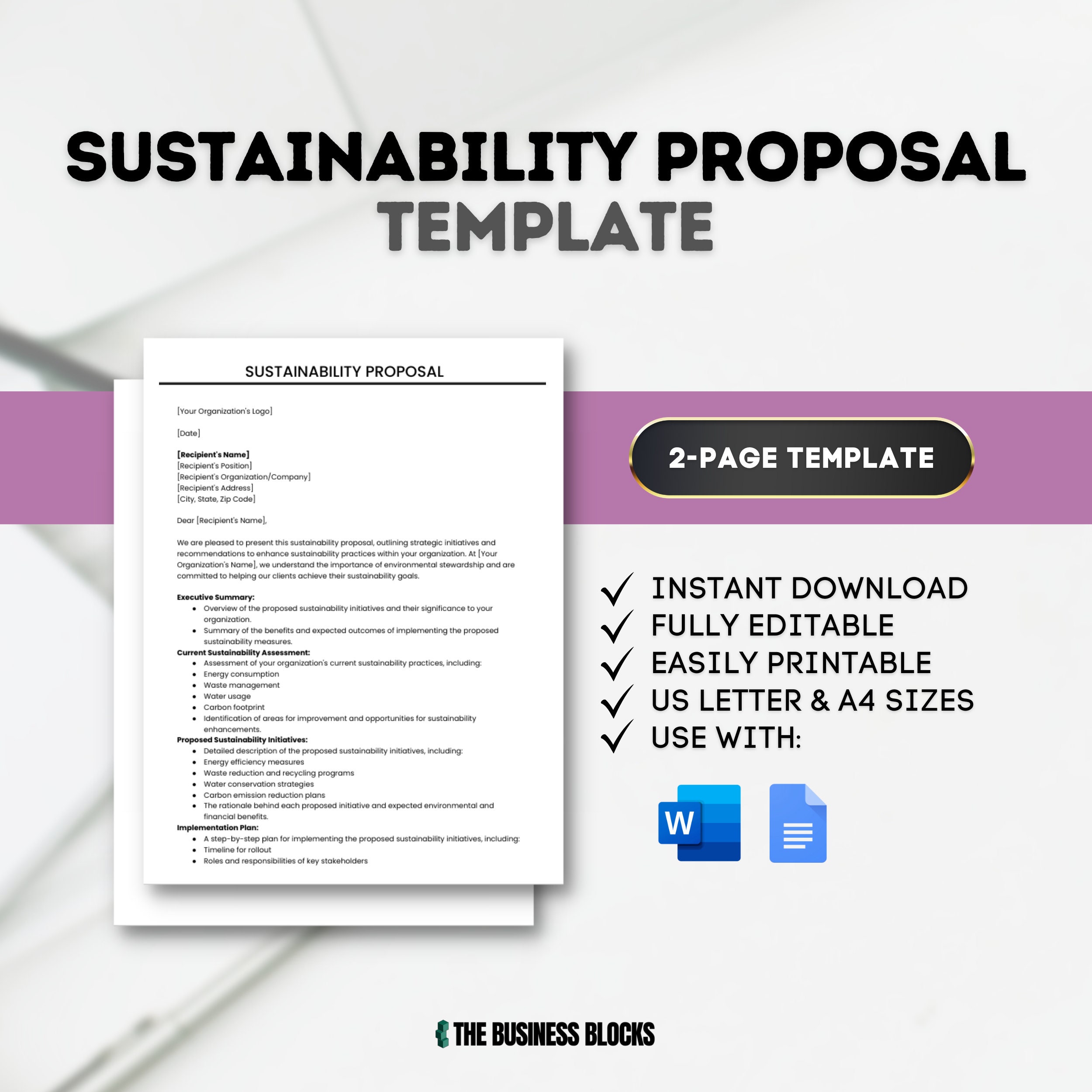 Sustainability Proposal Template: Environmental Policy, Green Business ...
