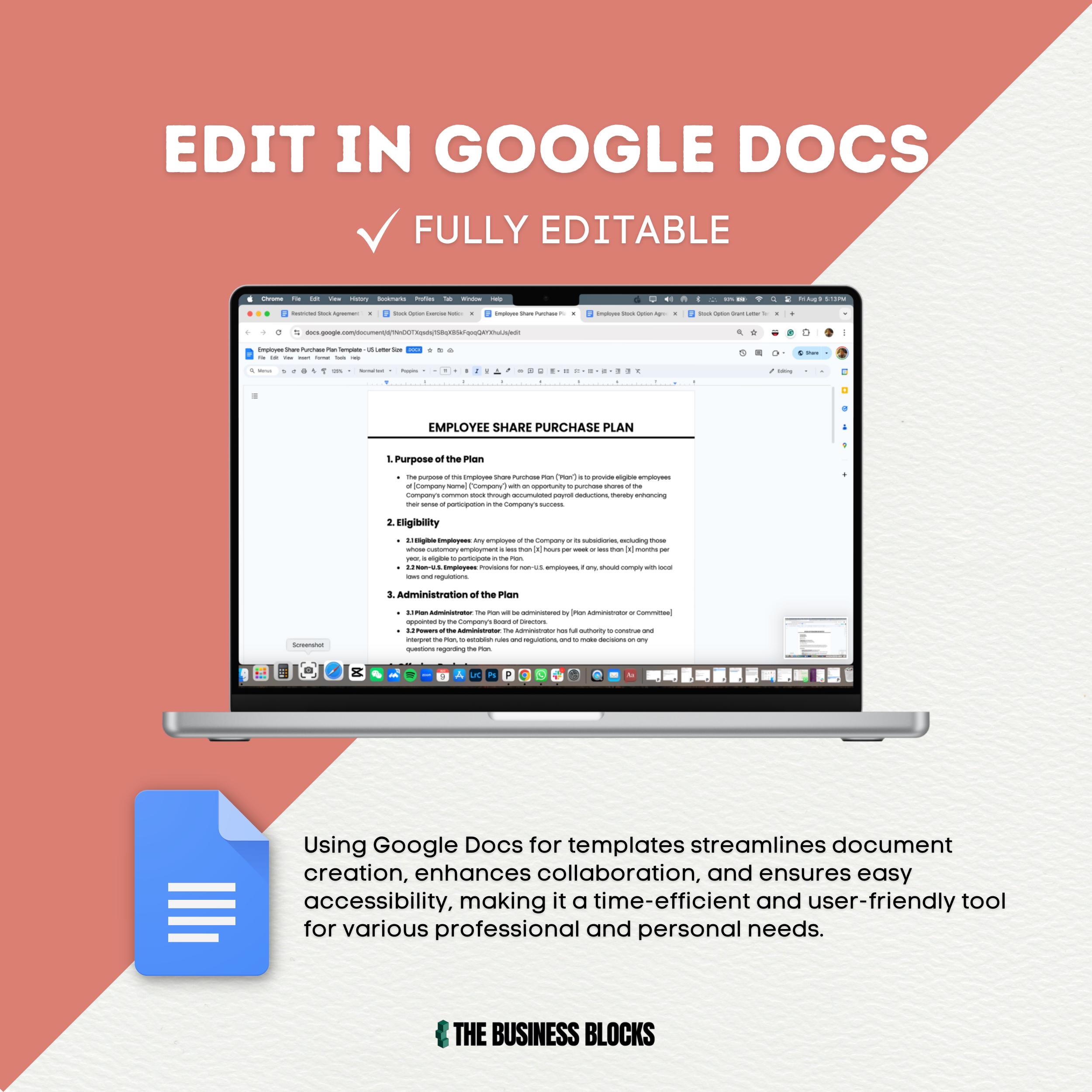 Employee Share Purchase Plan Template: Customizable Equity Plan (google ...