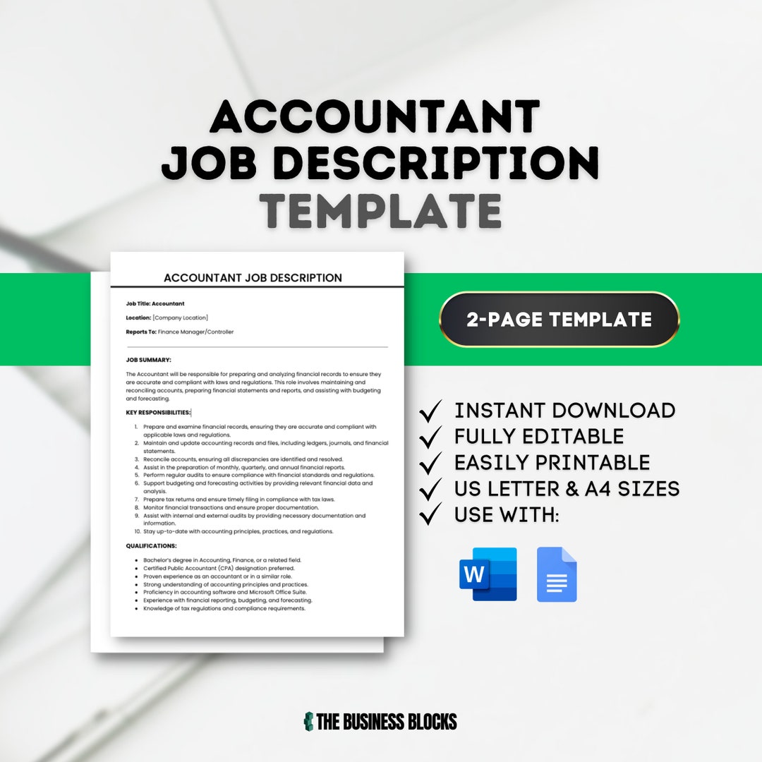 Accountant Job Description Template Accountant Role Accounting Position ...