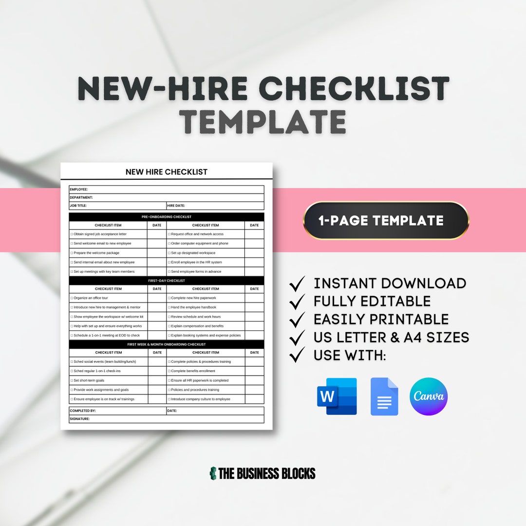 New Hire Checklist Template New Employee Checklist Employee Onboarding ... New Hire Checklist Template New Employee Checklist Employee Onboarding ...