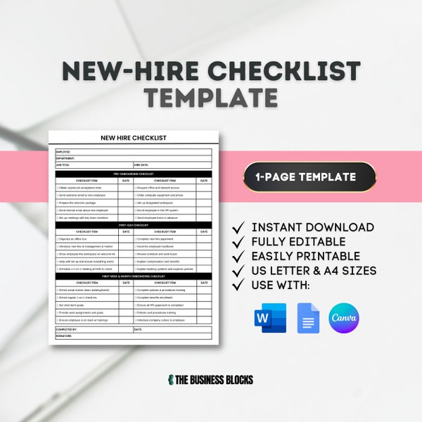 New Hire Orientation and Training Template - Etsy