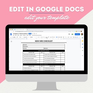 New Hire Checklist Template: Employee Onboarding HR (canva, Google Docs ...