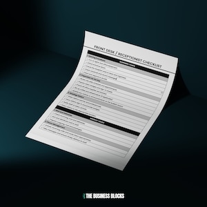 Front Desk Receptionist Checklist Template (google Docs, MS Word) - Etsy