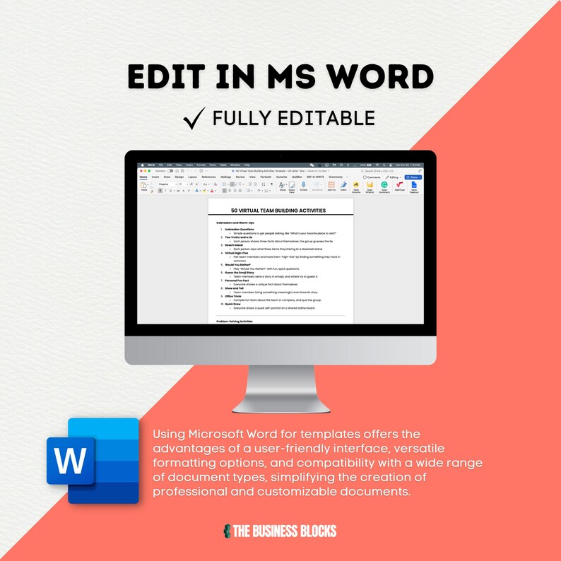 50 Virtual Team Building Activities Template (google Docs & MS Word) - Etsy