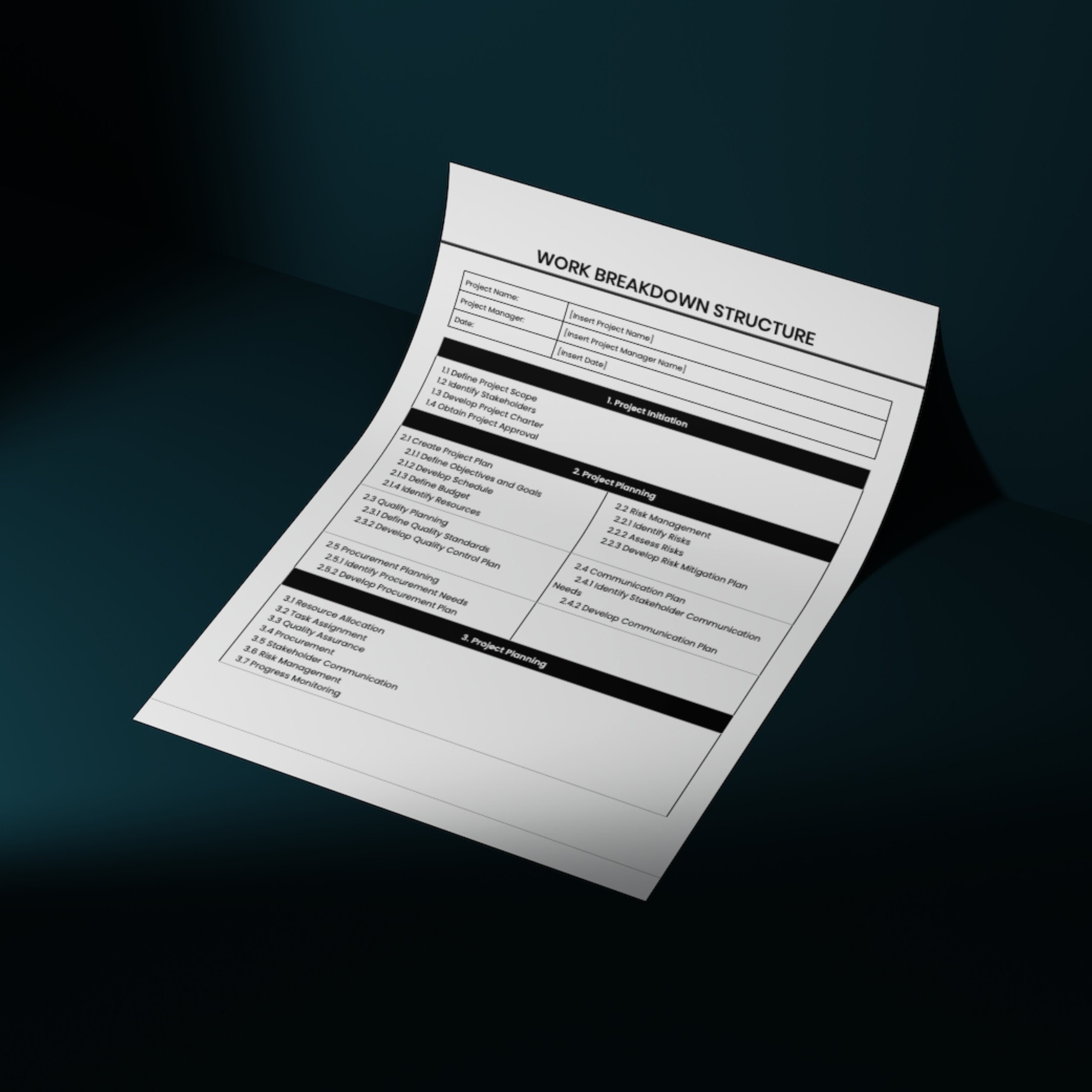 Work Breakdown Structure Template: Project Management Task Tracker ...