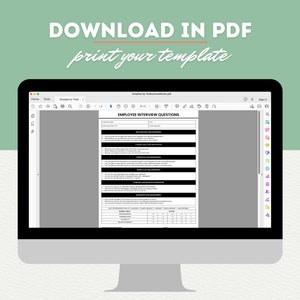 Job Interview Questions Template: Editable HR Guide (digital Download ...