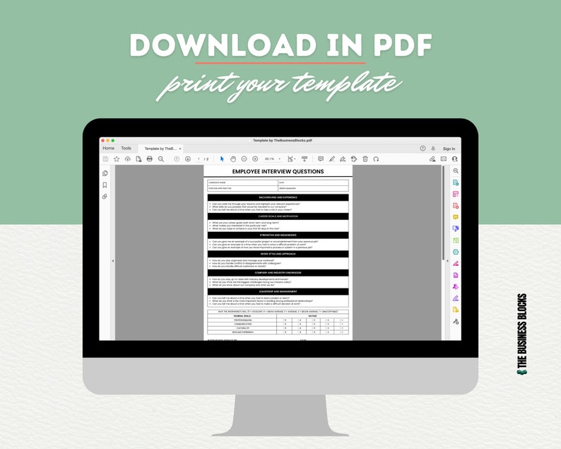 Job Interview Questions Template: Editable HR Guide (digital Download ...