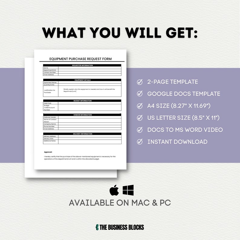 Equipment Purchase Request Form Template Customizable Equipment Request ...