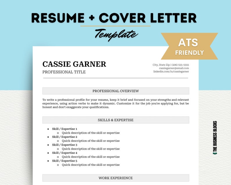 Simple Resume Template ATS Word Resume Template Cover Letter Good ...