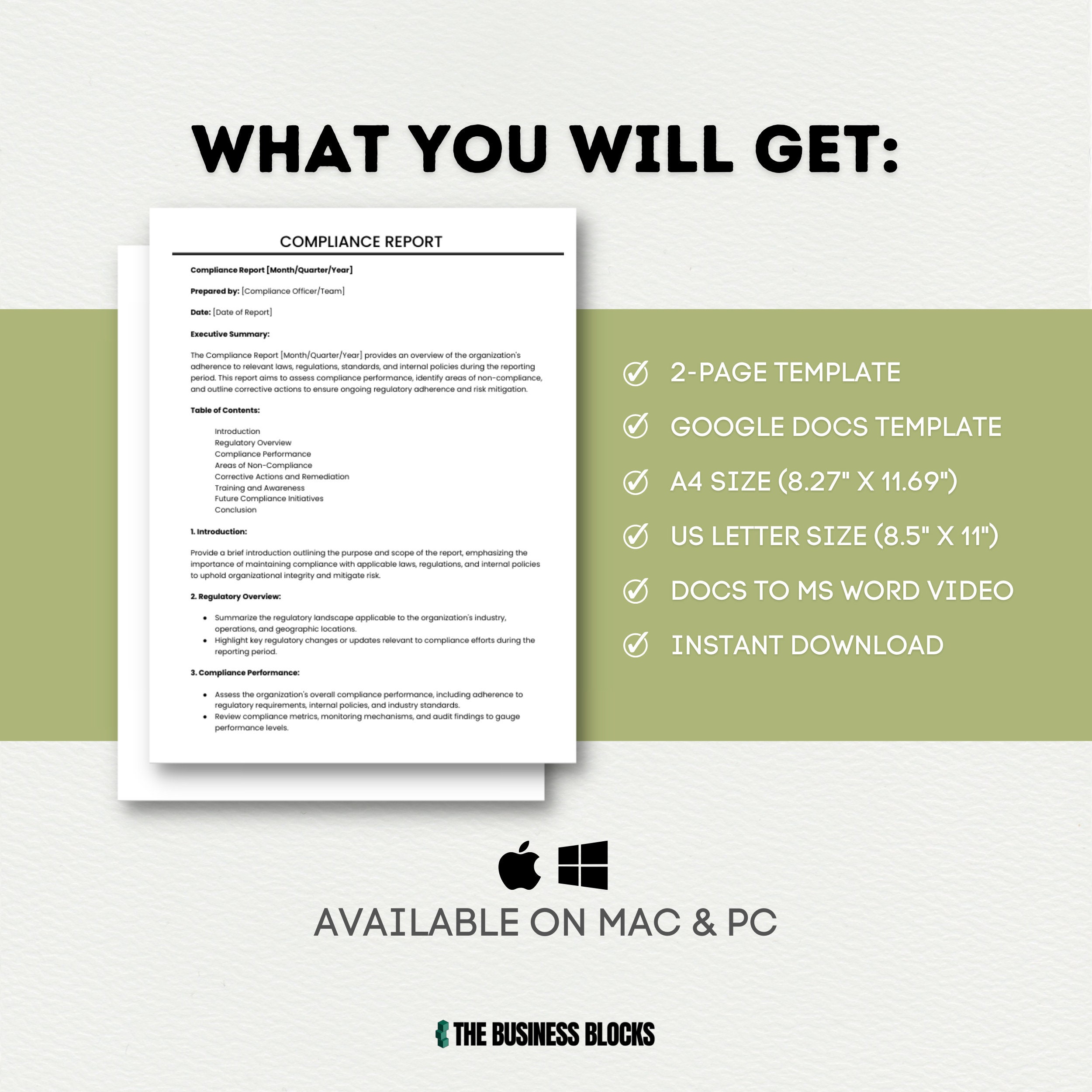 Compliance Report Template: Editable Regulatory Audit (google Docs ...