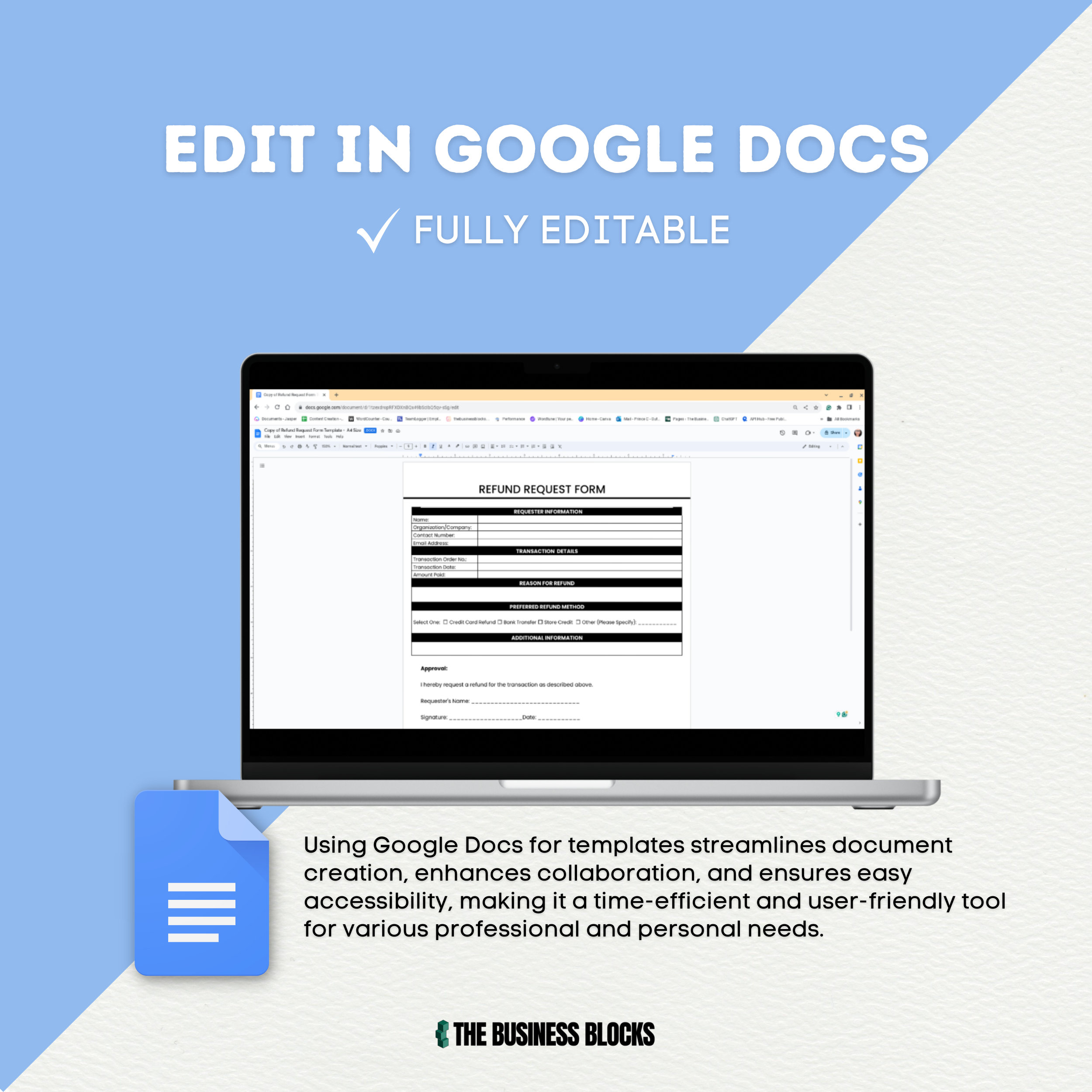 Refund Request Form Template: Customizable Refund Policy (digital ...
