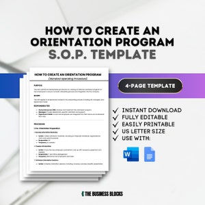 Orientation Program SOP Template: New Hire Onboarding Guide (digital ...