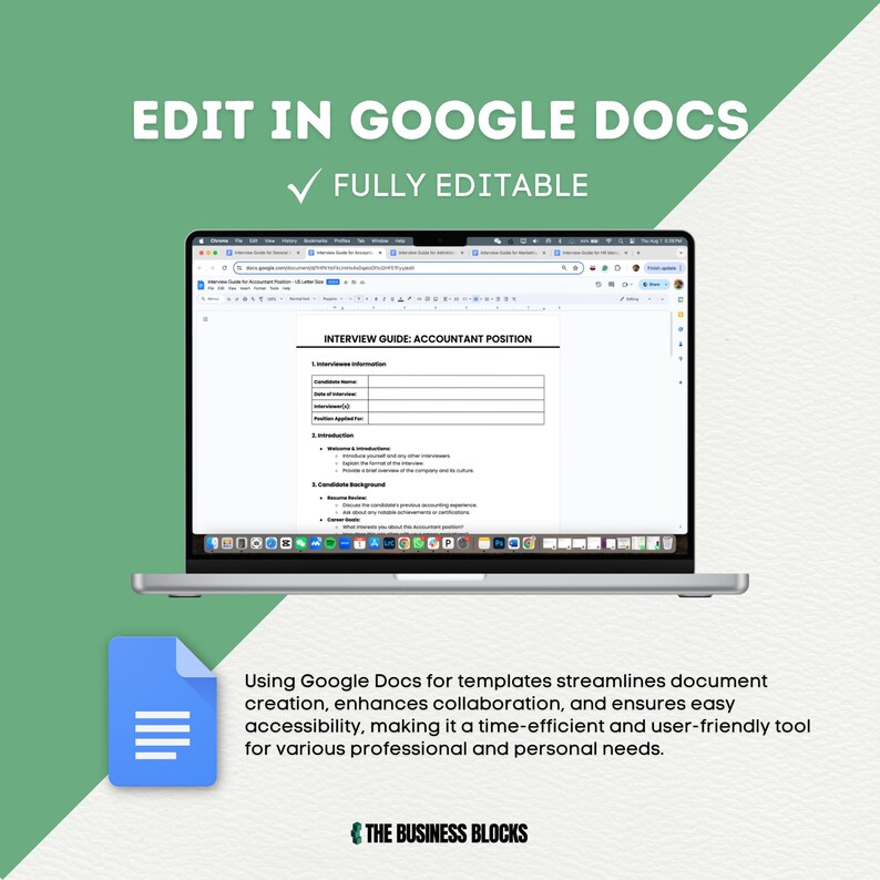 Accountant Interview Guide Template: Job Interview Questions (google Docs, MS Word) - Etsy