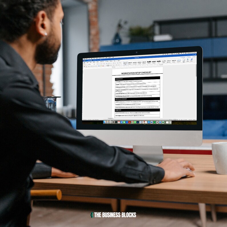 Workstation Setup Checklist Template: Ergonomic Office (digital ...