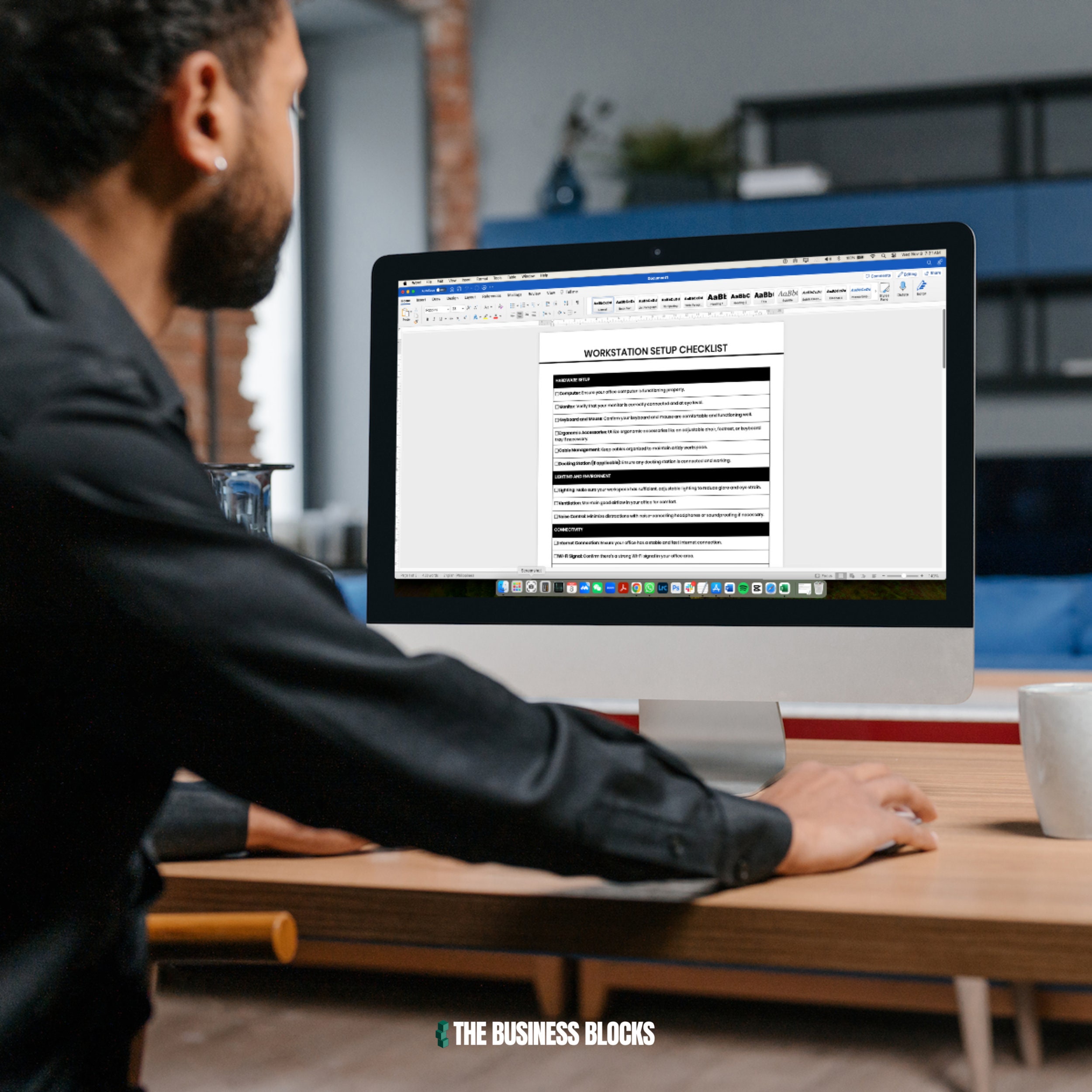 Workstation Setup Checklist Template: Ergonomic Office (digital ...