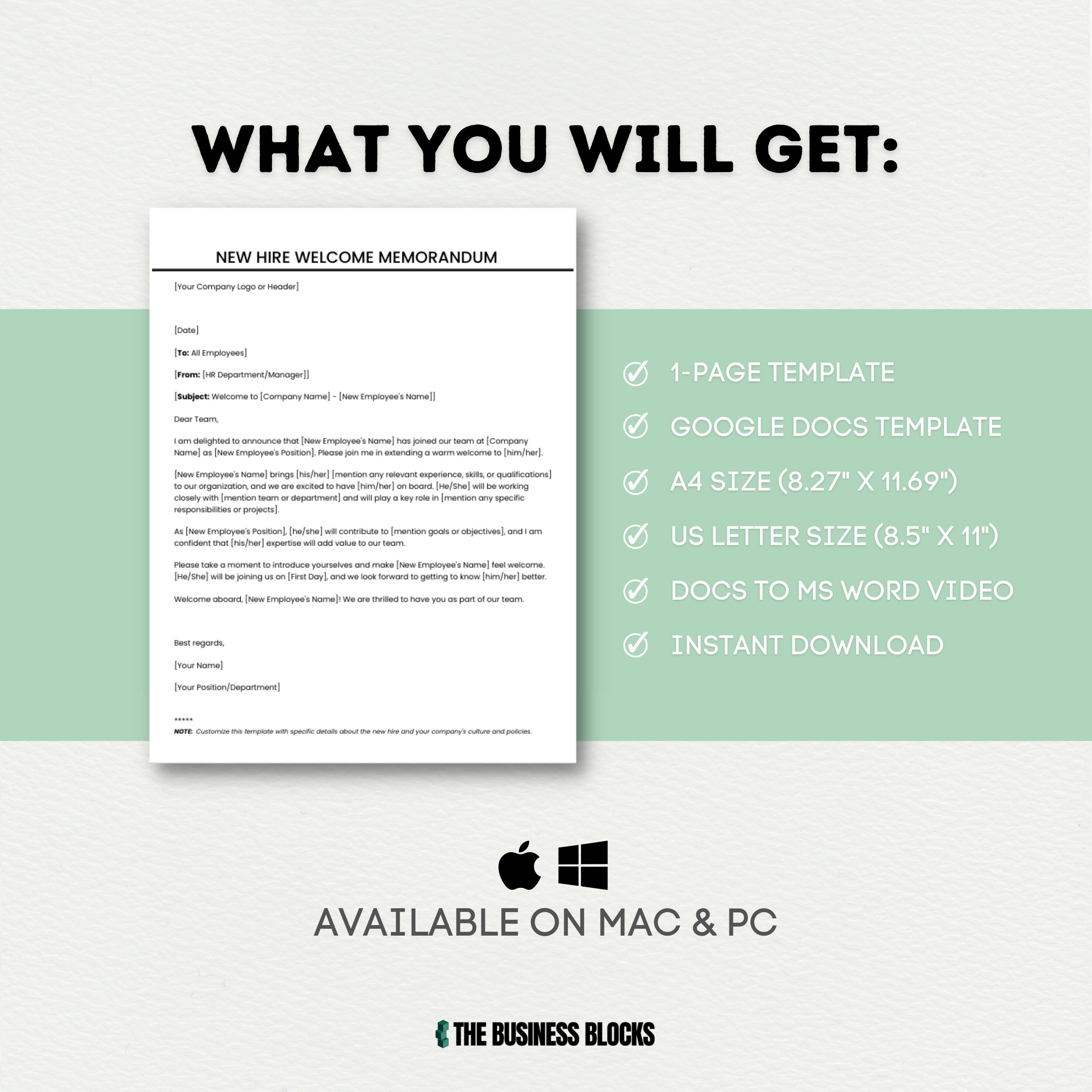 New Hire Welcome Memorandum Template Welcome Memo for New Employees ...