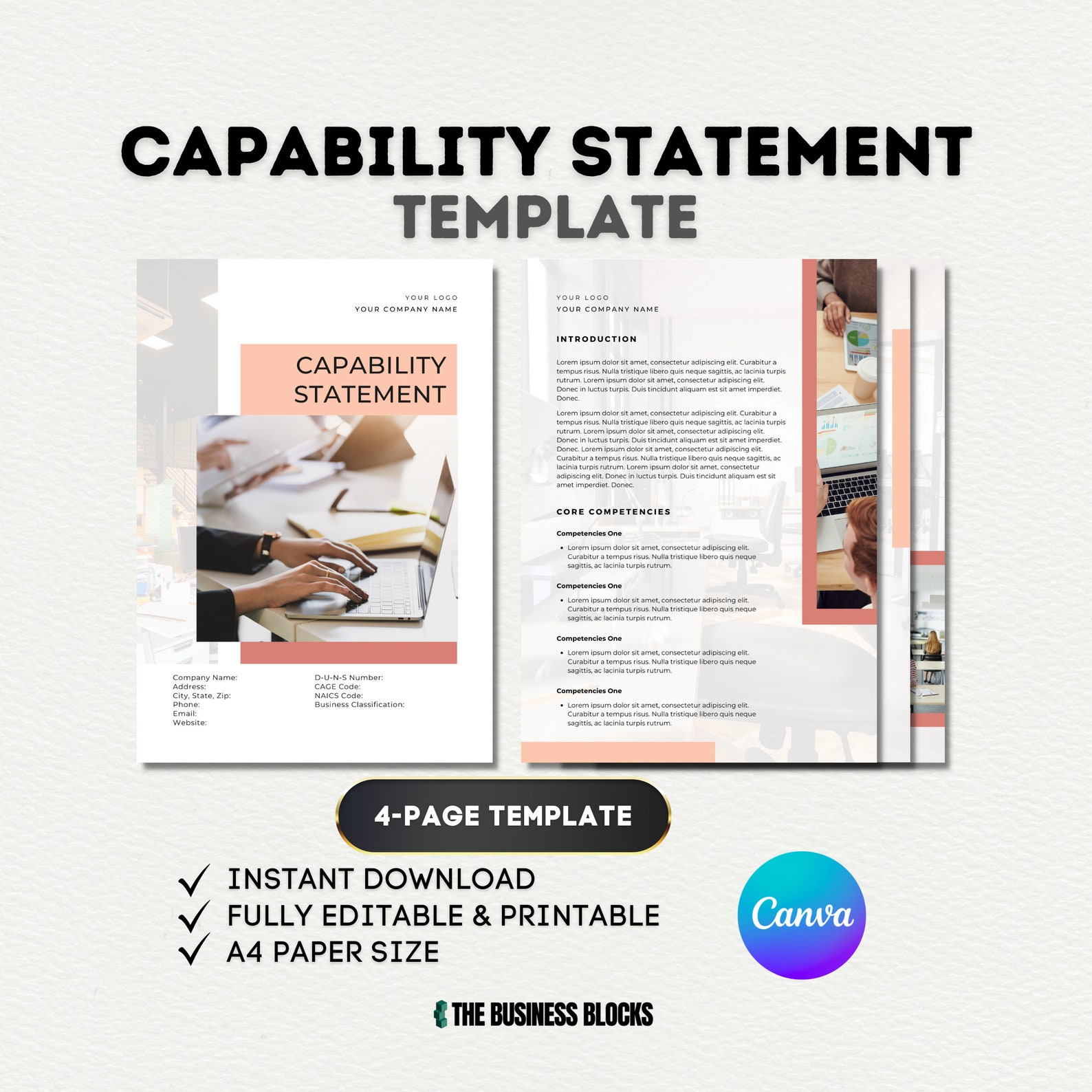 Capability Statement Template Corporate Business Capability Statement ...