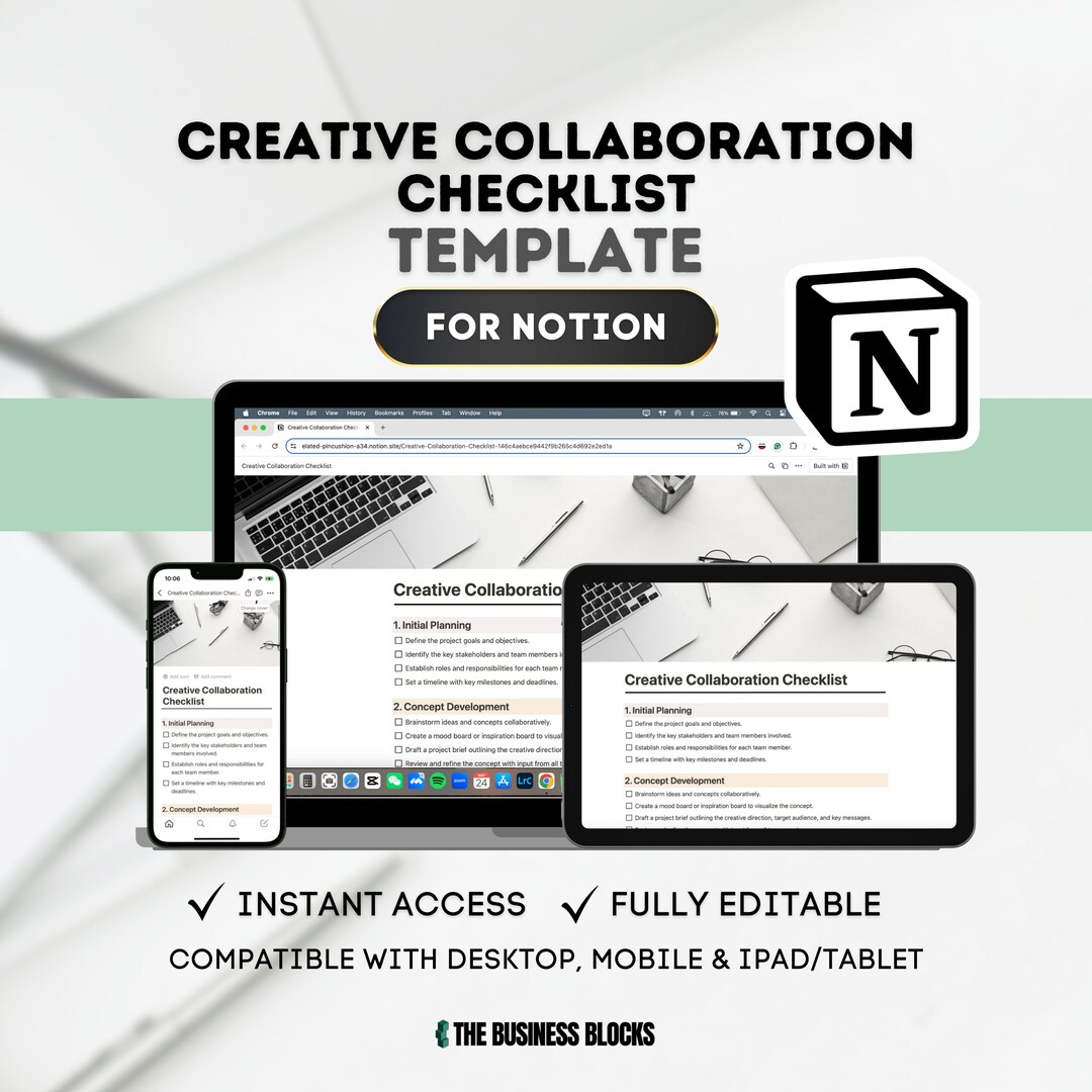 Notion Creative Collaboration Checklist Template - Etsy