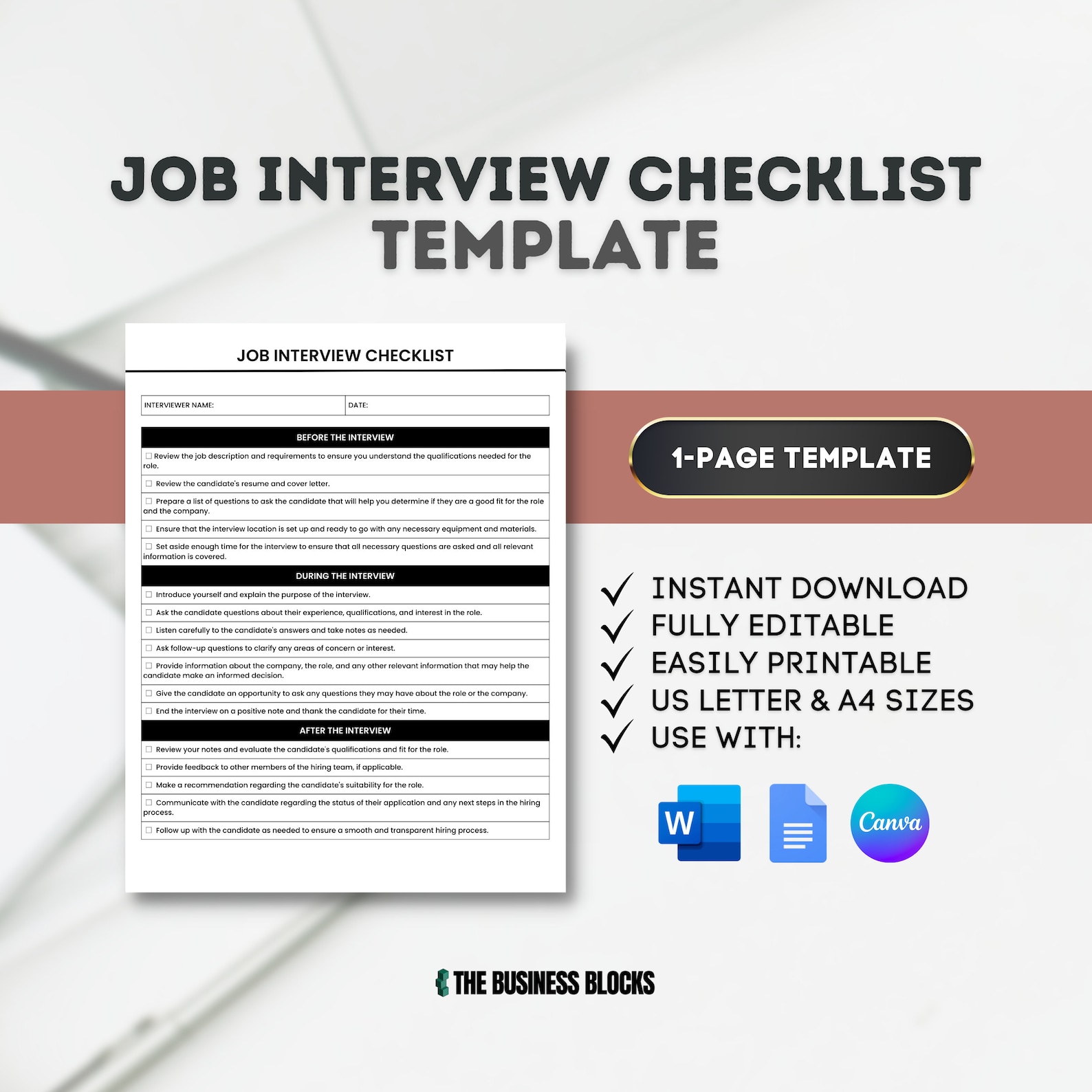 Job Interview Form Interviewing Process Employee Interview Guide ...