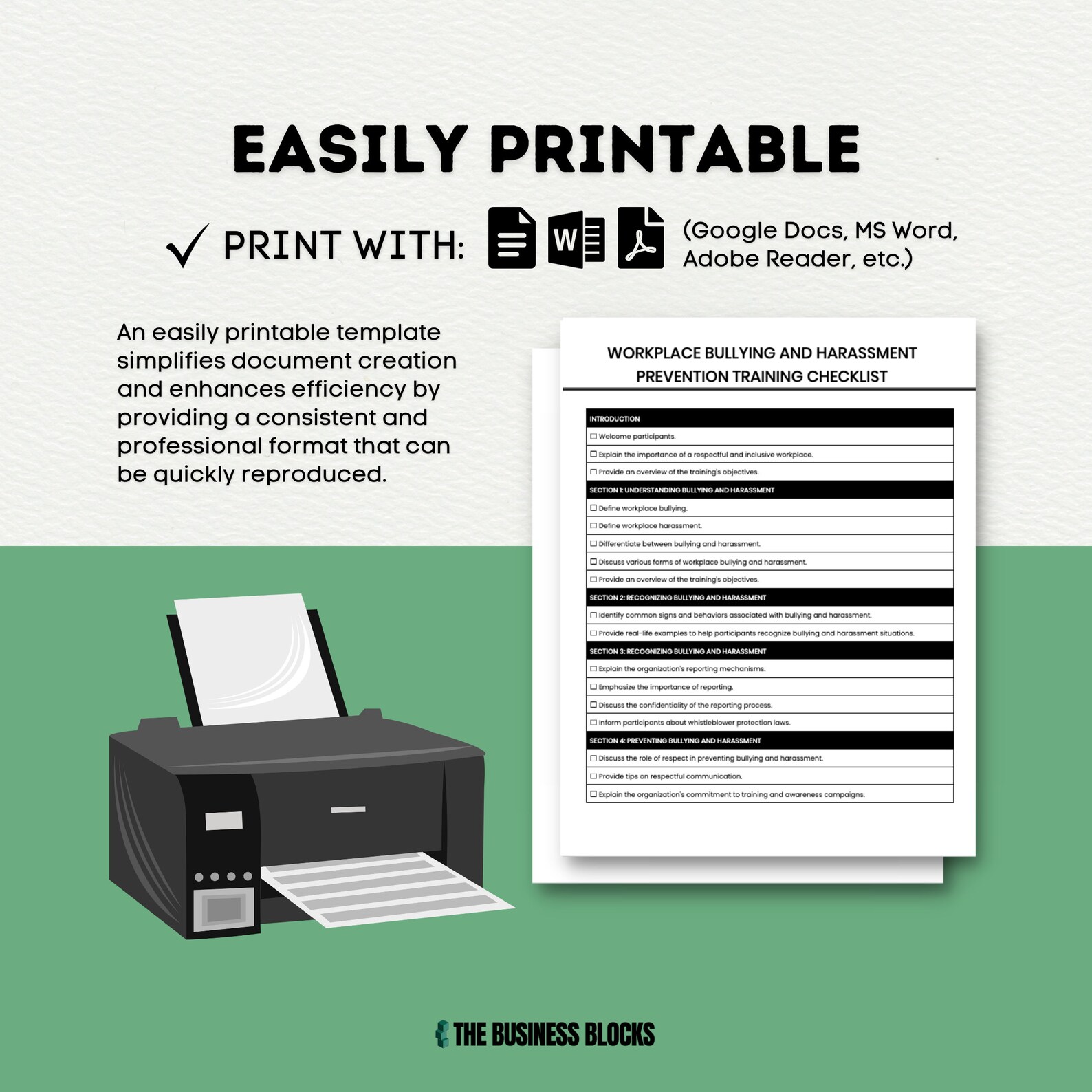 Workplace Bullying and Harassment Prevention Training Checklist ...