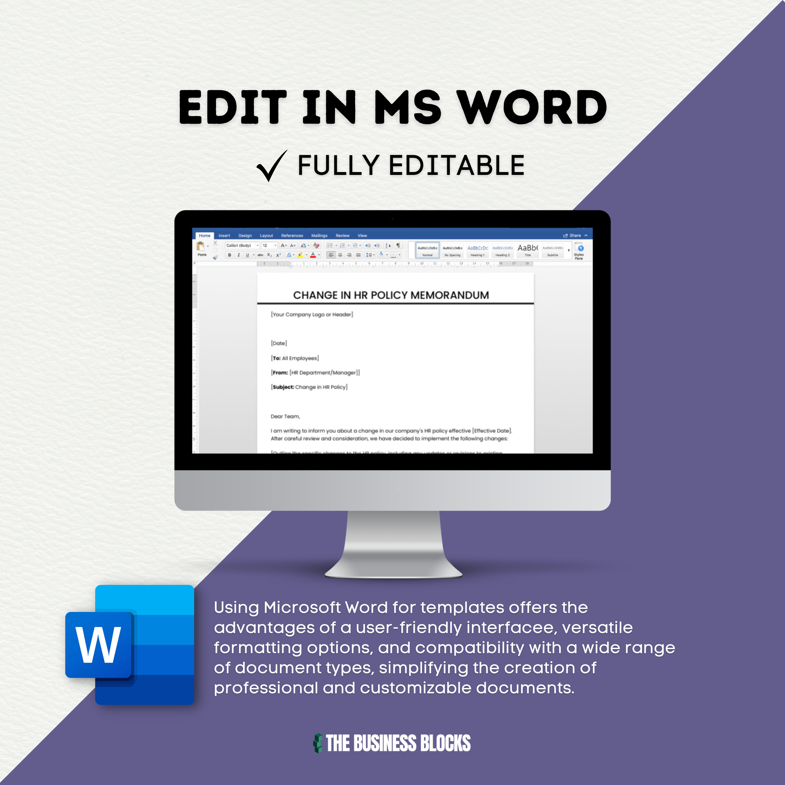 HR Policy Change Memorandum Template (google Docs, MS Word) - Etsy
