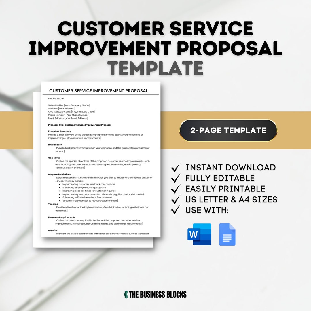 Customer Service Improvement Proposal Template Customer Service ...