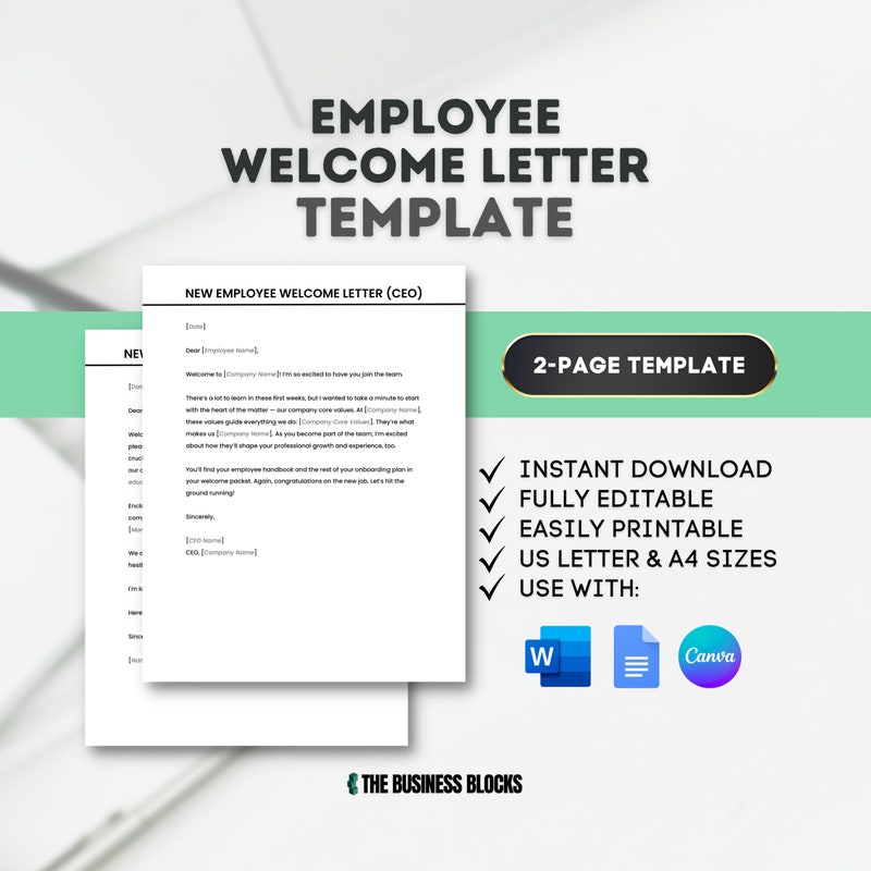 Employee Welcome Letter - Etsy