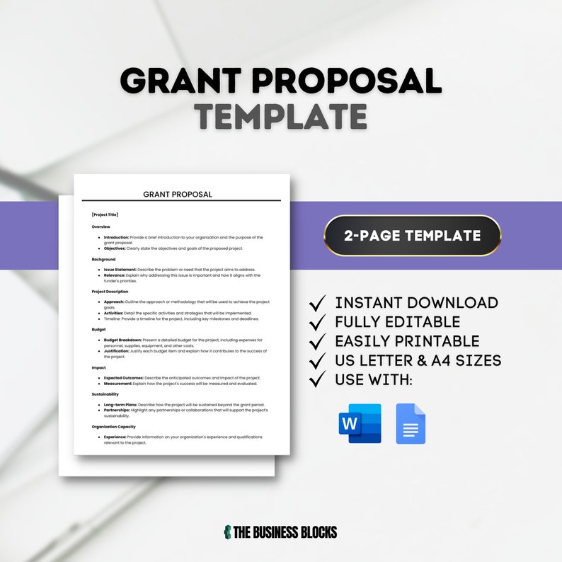 Grant Proposal Template: Funding & Grant Writing Guide (digital ...