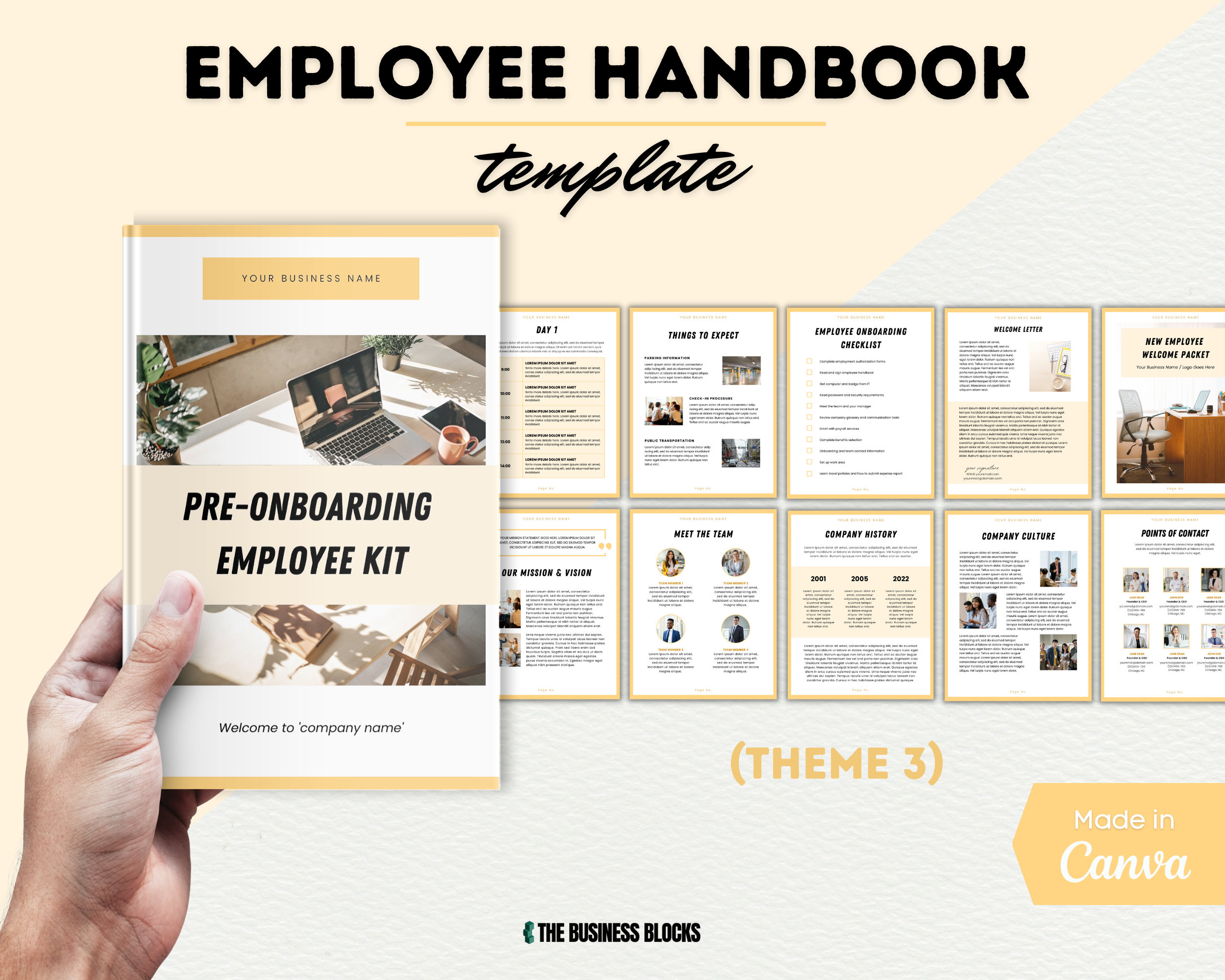 Employee Onboarding Handbook Template: HR Welcome Packet (canva) - Etsy