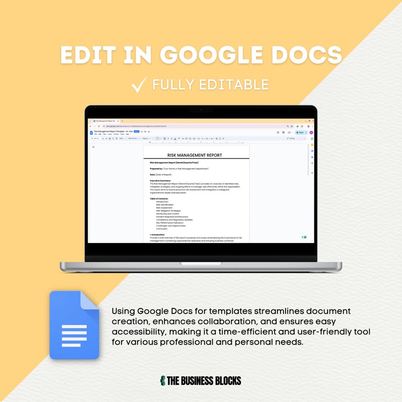 Risk Management Report Template: Business Risk Assessment (google Docs ...