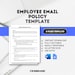 Employee Email Policy Template: Customizable Company Usage (digital ...