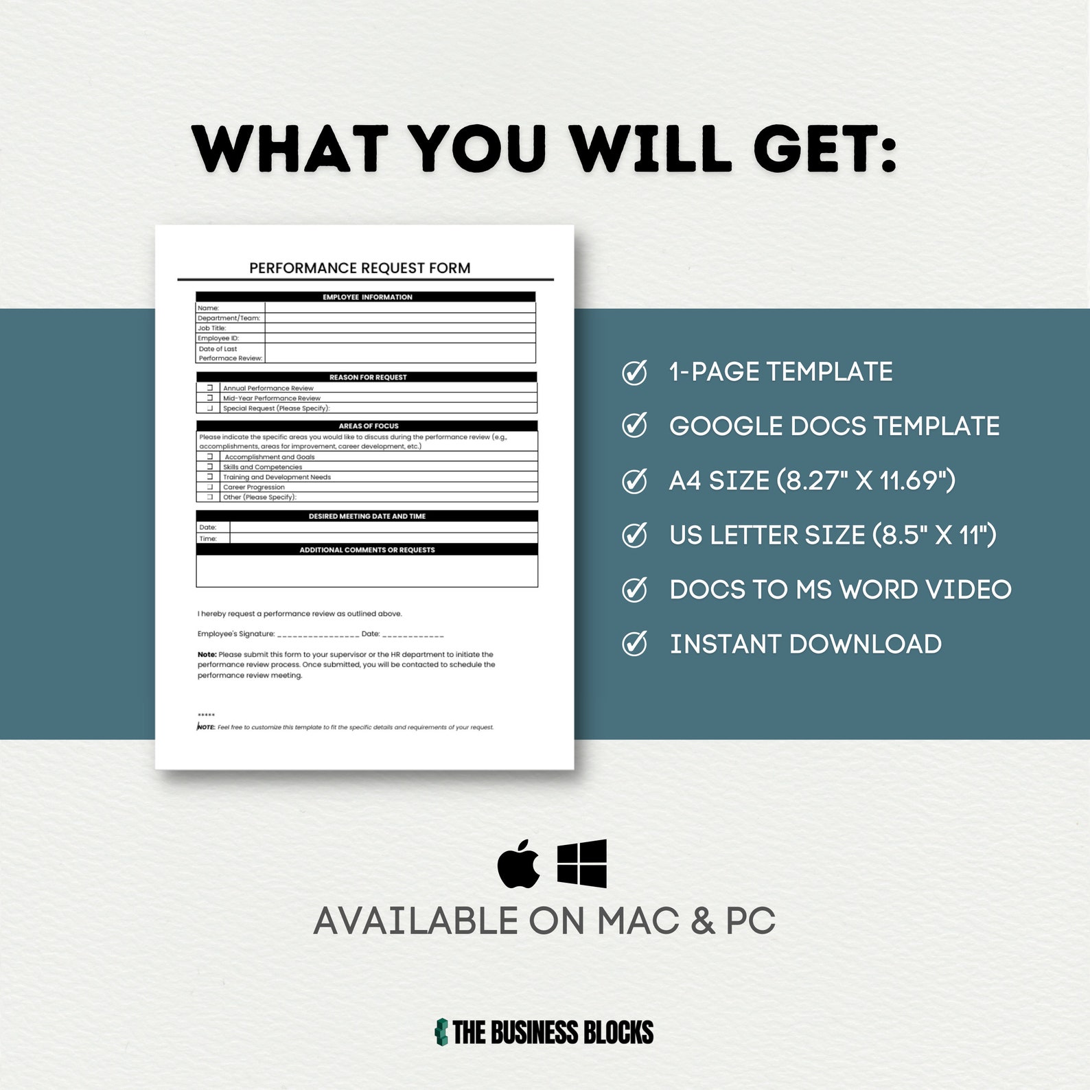 Performance Request Form Template Performance Evaluation Employe ...