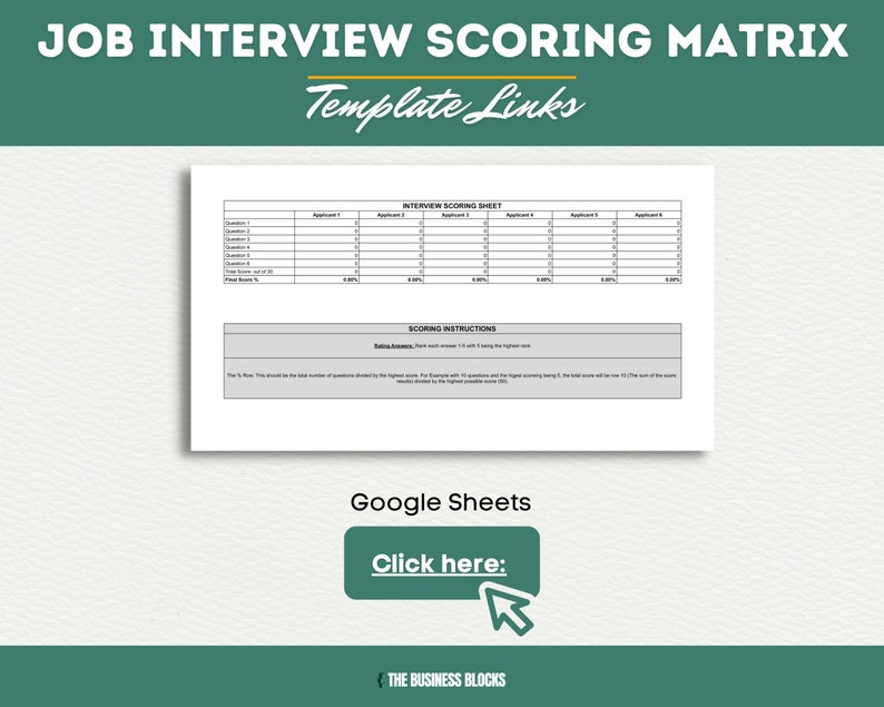 Job Interview Scorecard Template: Business Interview Guide (digital ...