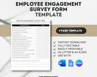 Employee Feedback Survey (printable, Customizable & Editable) - Etsy Canada