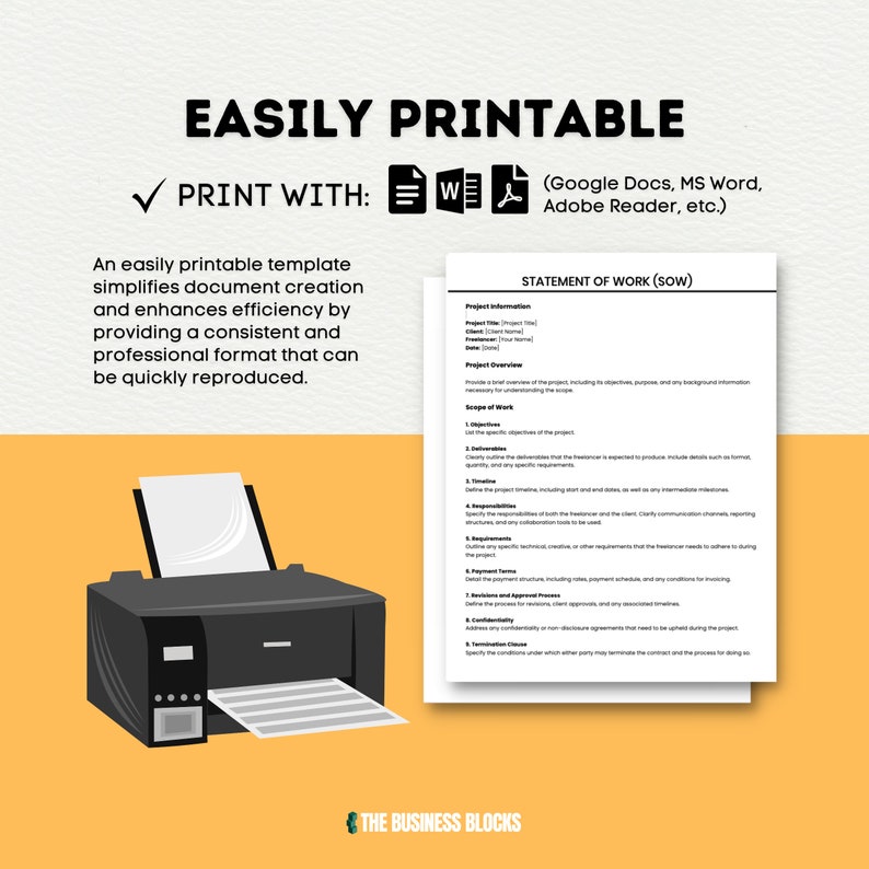 Statement of Work Template Project Scope Document SOW Template Work ...