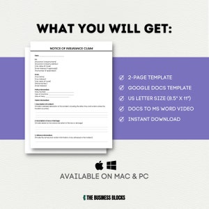 Insurance Claim Notice Template: Editable Google Docs, MS Word (US ...