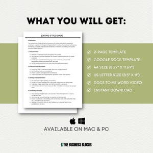 Editing Style Guide Template: Editorial & Writing Standards (google ...