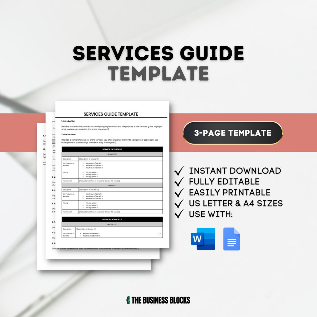 Services Guide Template Client Onboarding Services and Pricing Client ...