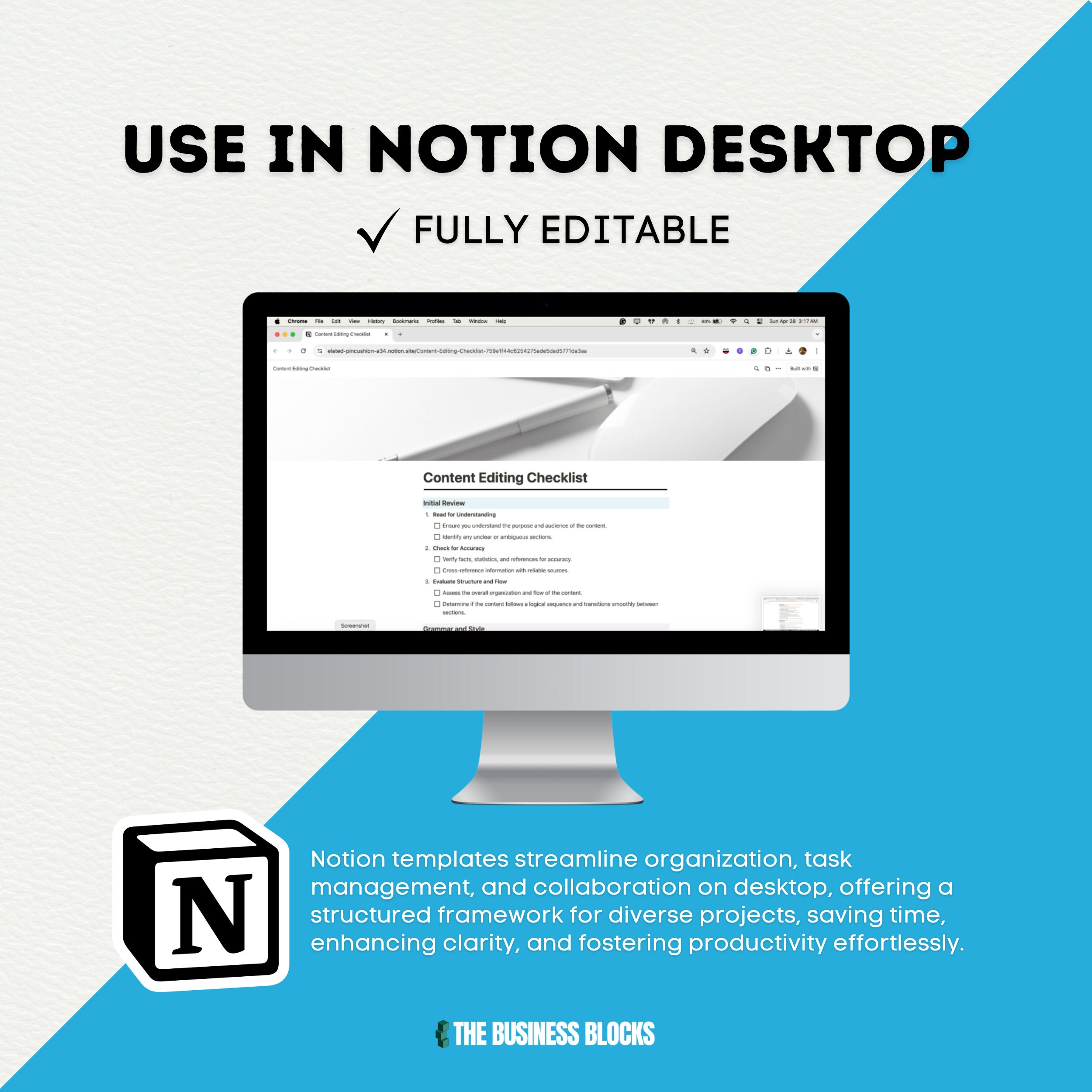 NOTION Content Editing Checklist Template Content Review Blog Editing ...