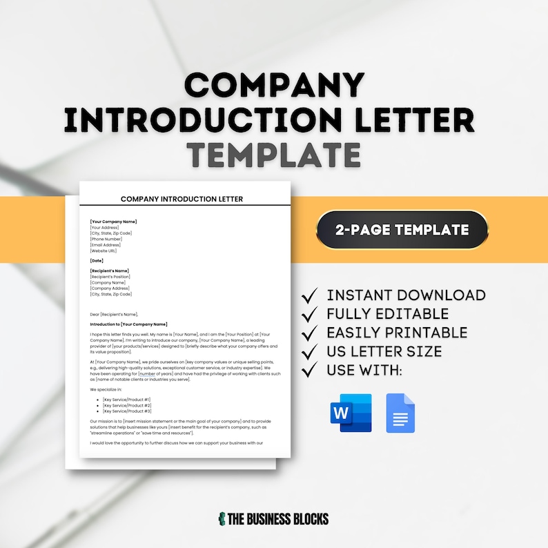 Company Introduction Letter Template: Business Client Outreach (google ...