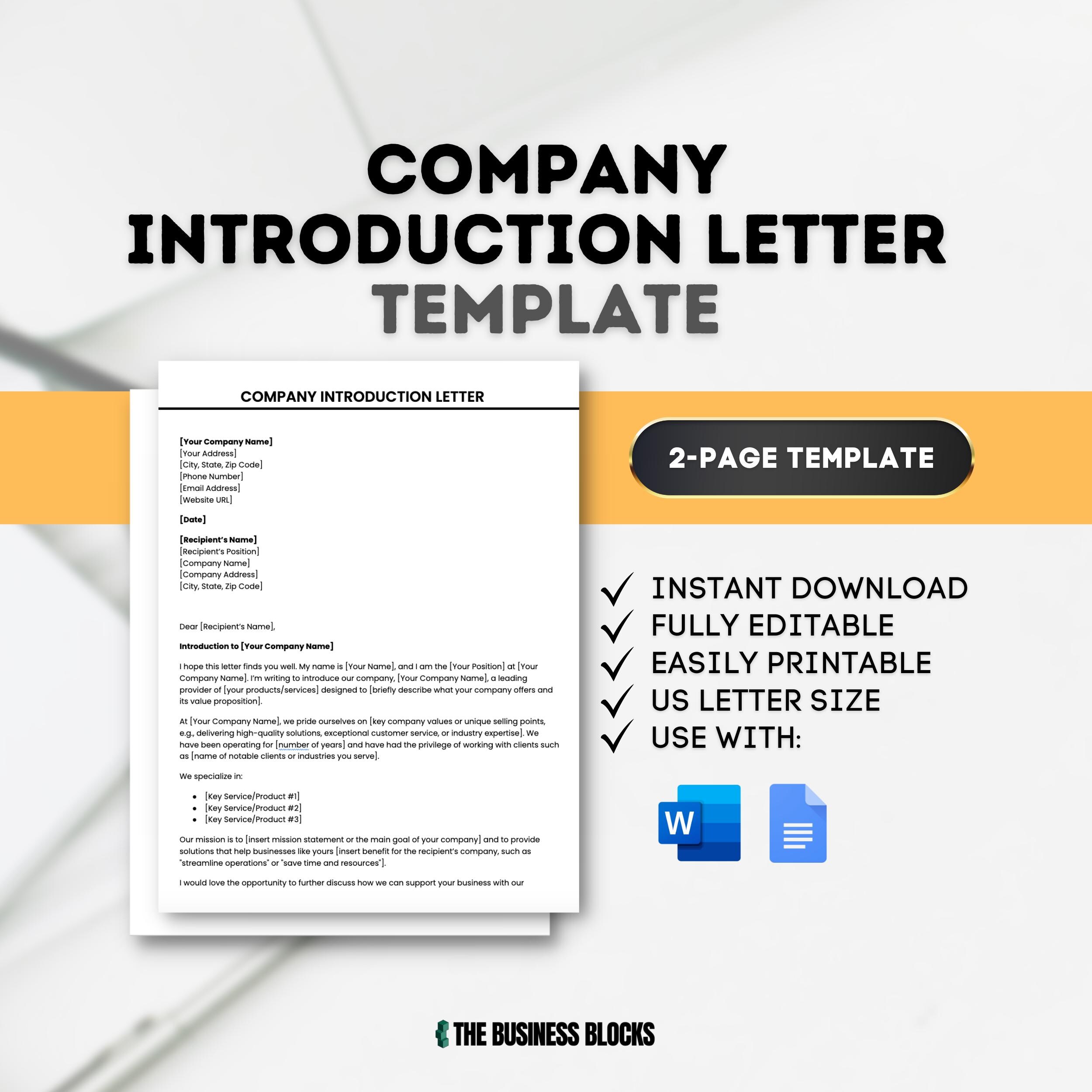 Company Introduction Letter Template: Business Client Outreach (google ...