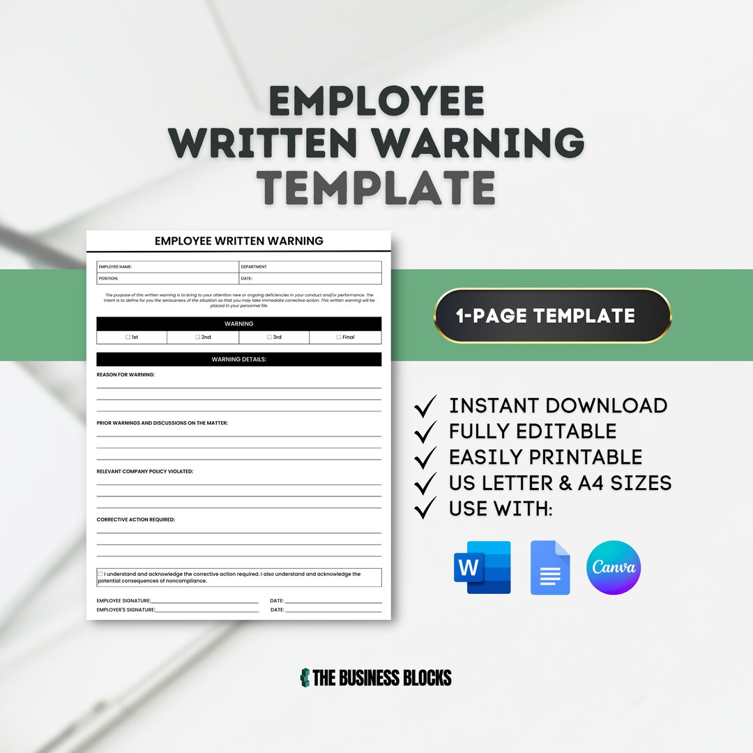 Employee Warning Notice Hr Forms Employee Corrective Action Form ...