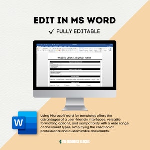 Website Update Request Form Template (google Docs, MS Word) - Etsy