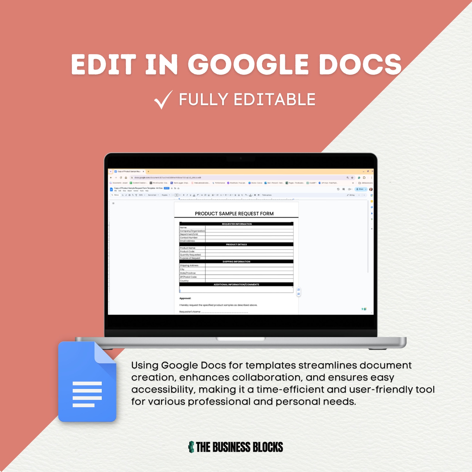 Product Sample Request Form Template (google Docs, MS Word) - Etsy
