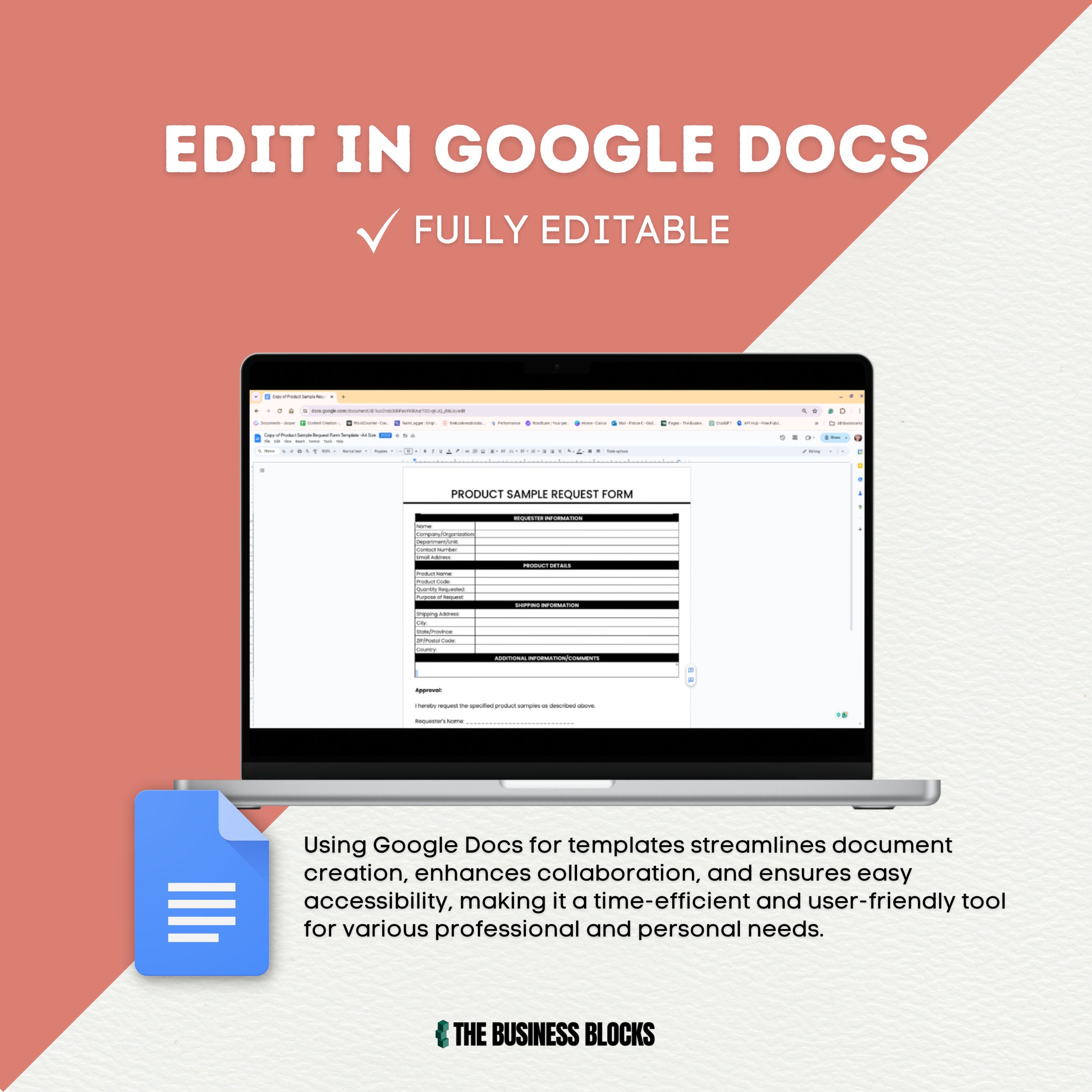 Product Sample Request Form Template (google Docs, MS Word) - Etsy