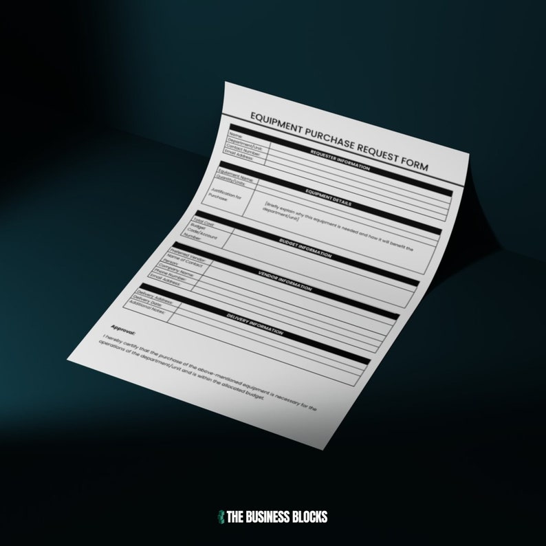 Equipment Purchase Request Form Template Customizable Equipment Request ...