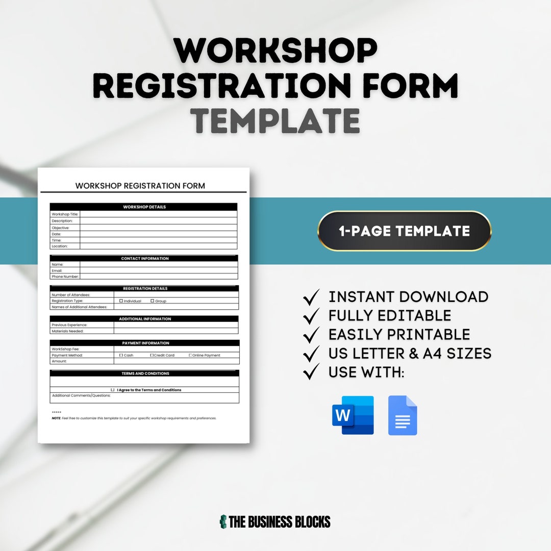 Workshop Registration Form Seminar Registration Workshop Sign-up Form ...