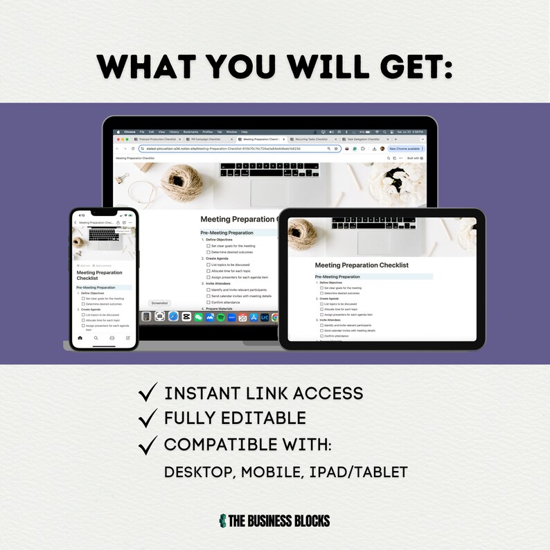 Notion Meeting Preparation Checklist Template - Etsy